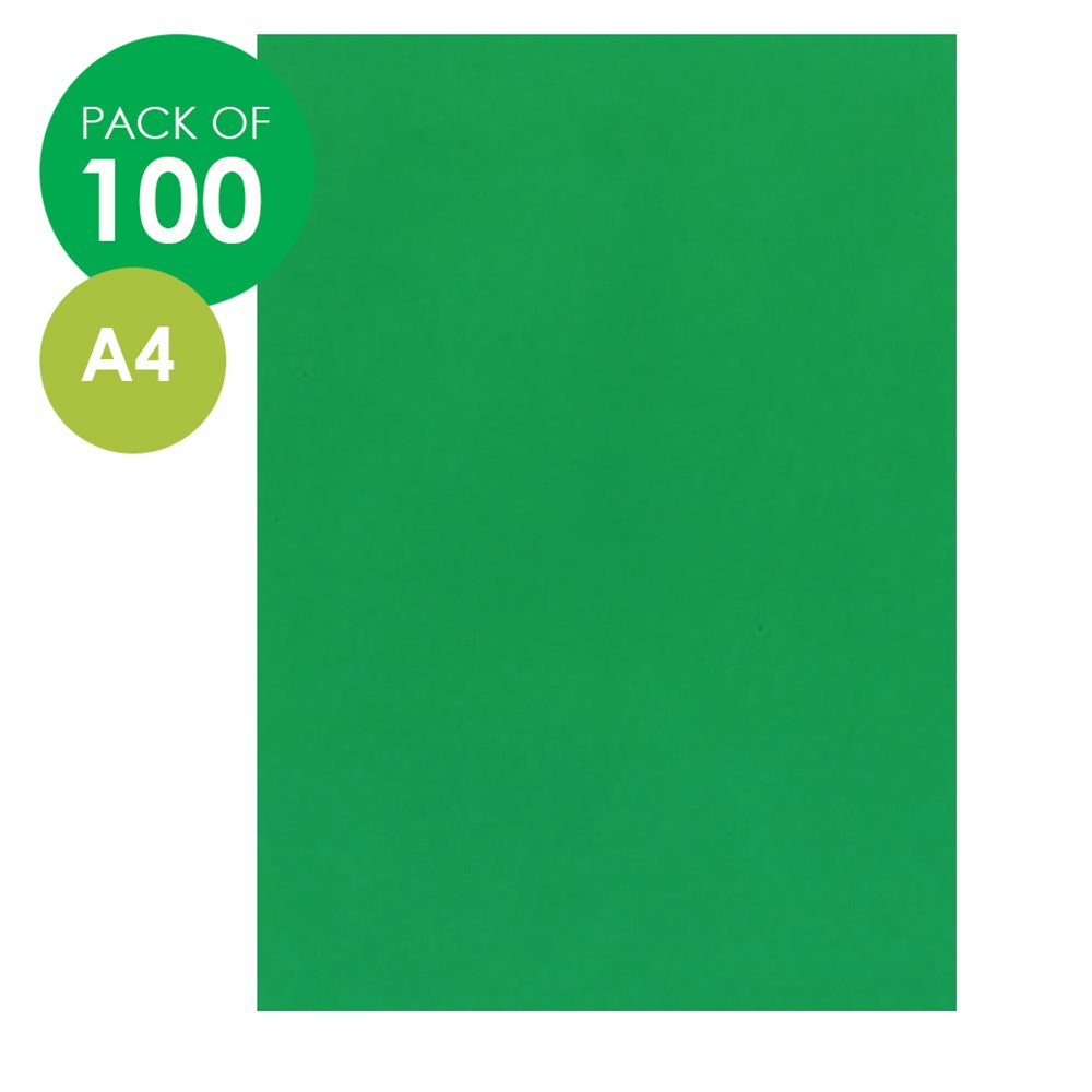 CleverPatch Cover Paper A4 Green Pack of 100 Cover Paper CleverPatch Art Craft Supplies
