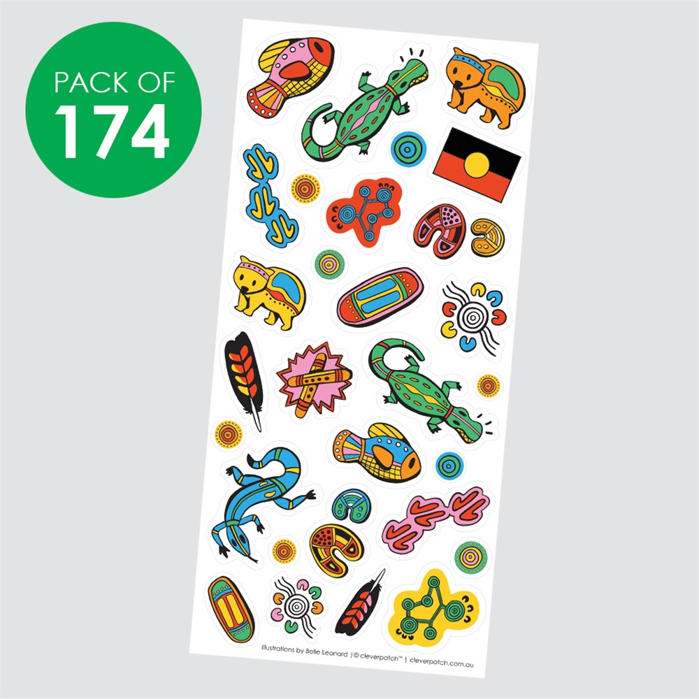 Indigenous Designed Stickers - Pack of 174 - CleverPatch | CleverPatch ...