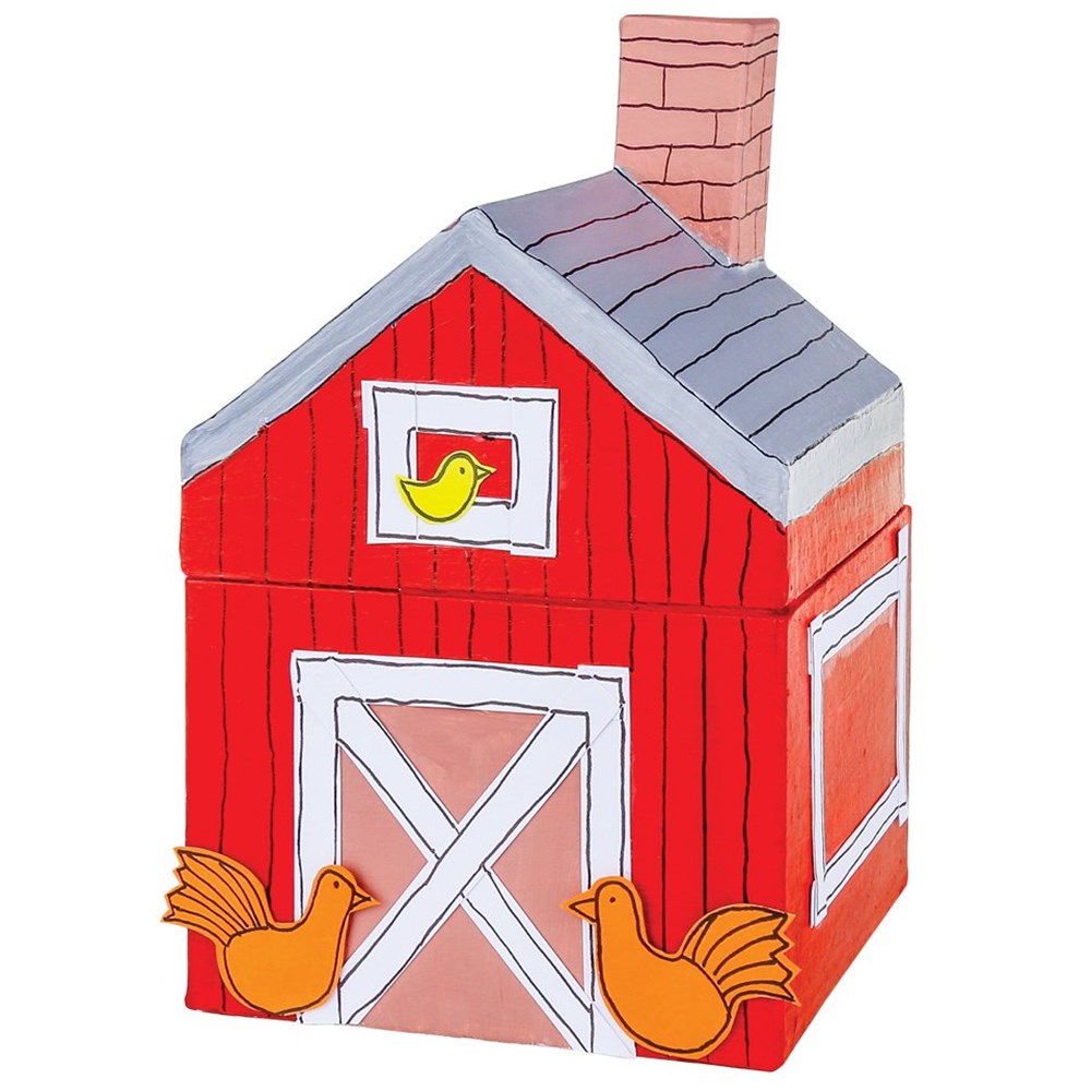Farmhouse Barn | Papier Mache | CleverPatch - Art & Craft Supplies