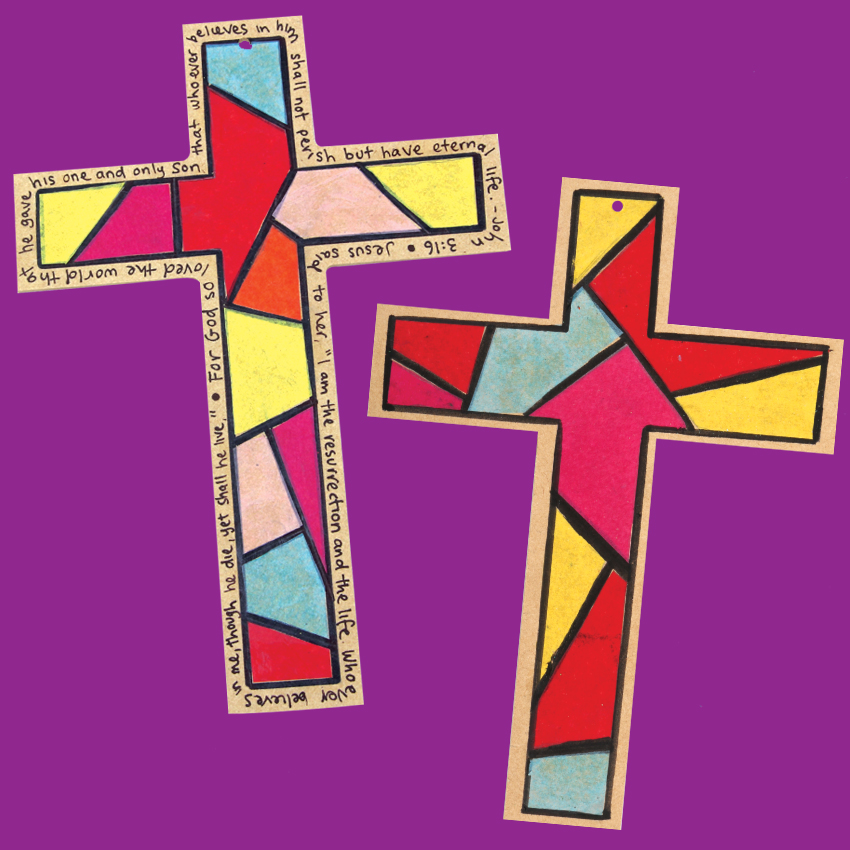'Stained Glass' Wooden Cross | Easter - CleverPatch | CleverPatch - Art ...