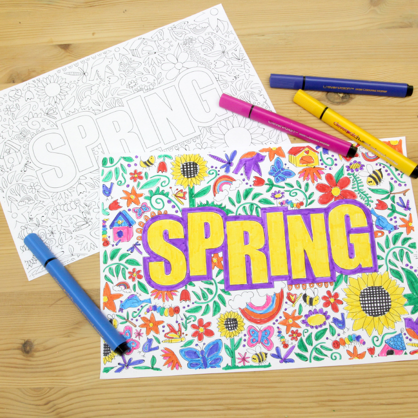 Spring Colouring Sheet | Spring - CleverPatch | CleverPatch - Art ...