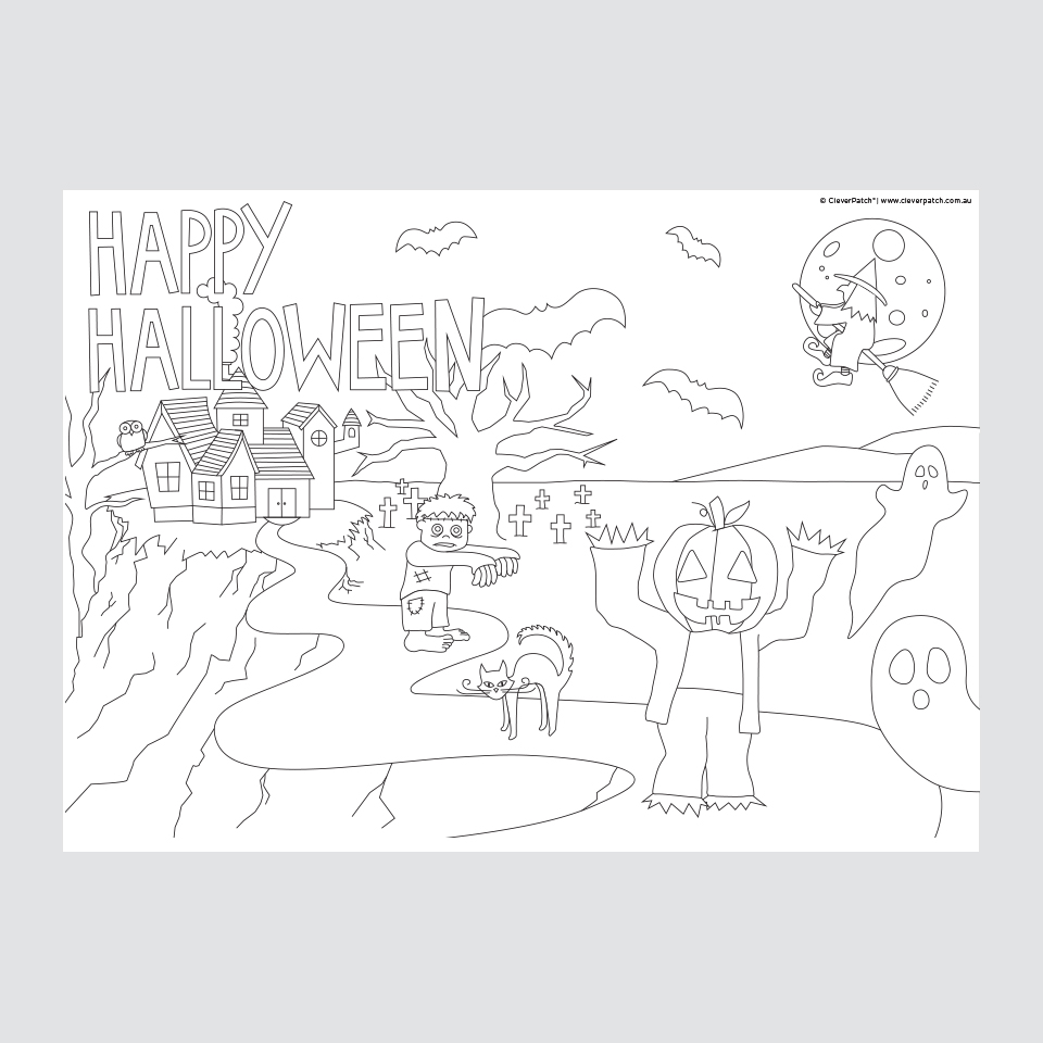 Halloween Colouring Sheet | Halloween - CleverPatch | CleverPatch - Art ...