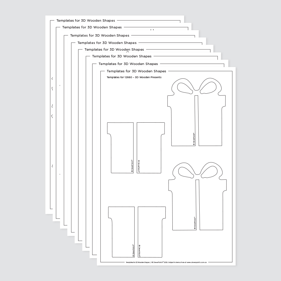 Templates for 3D Wooden Shapes | Wood - CleverPatch | CleverPatch - Art ...