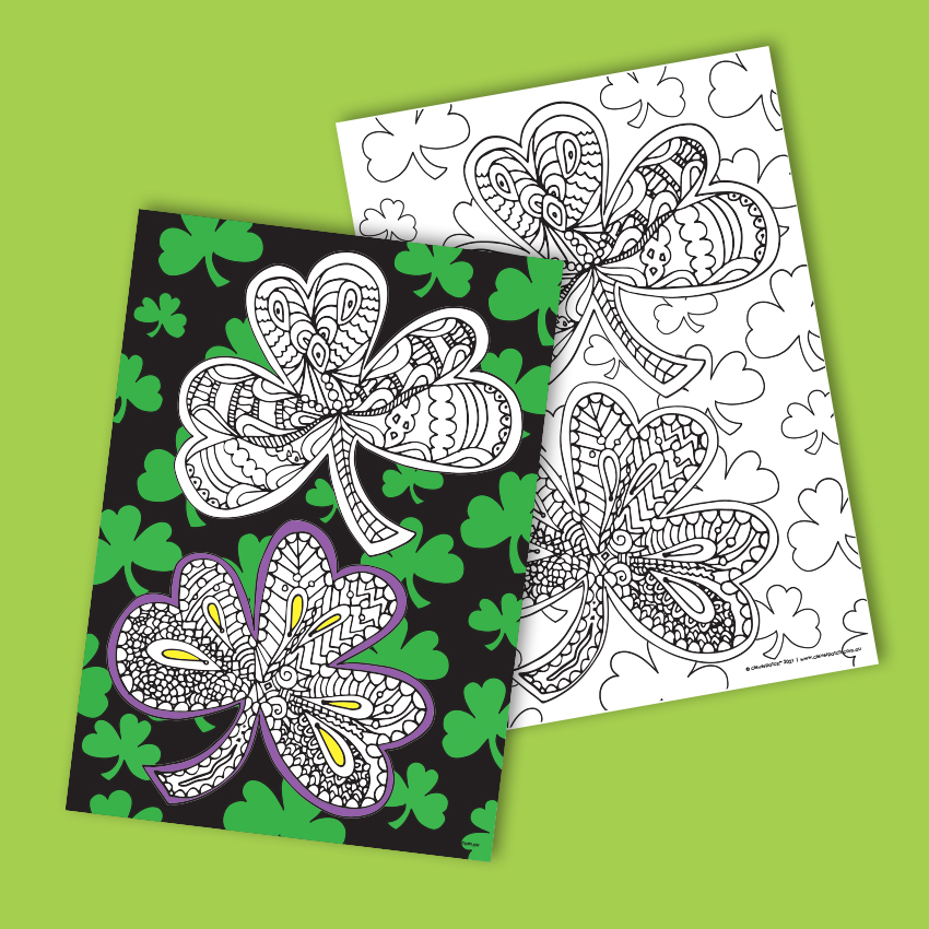 Shamrock Colouring Sheet - CleverPatch | CleverPatch - Art & Craft Supplies