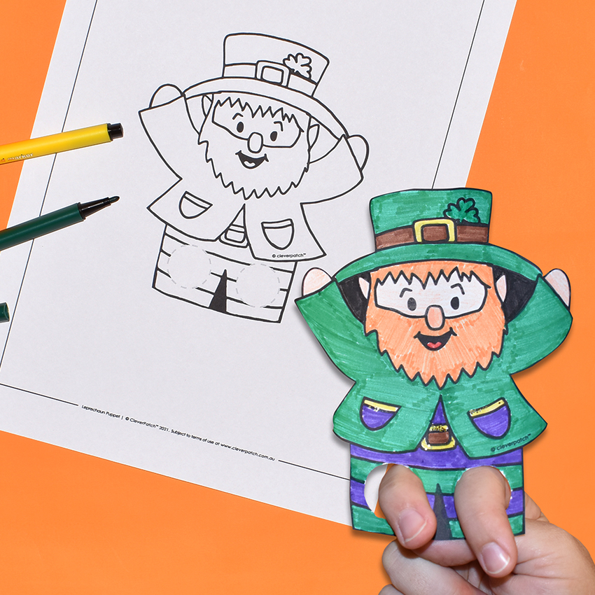 Leprechaun Puppet | St. Patricks Day - CleverPatch | CleverPatch - Art ...