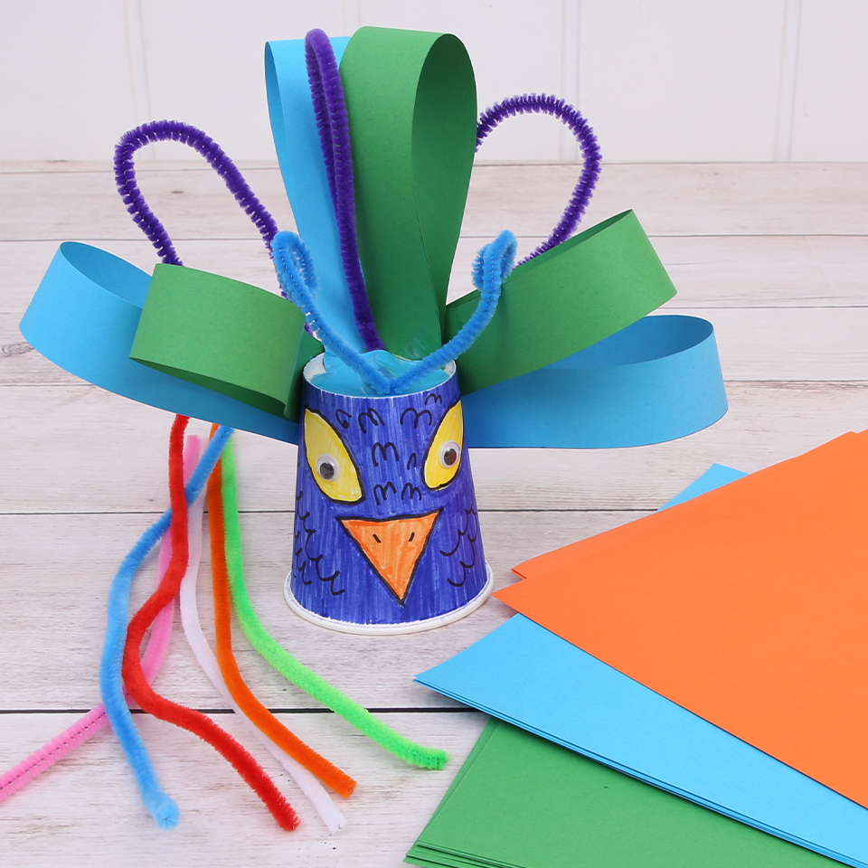 Paper Cup Peacock - CleverPatch | CleverPatch - Art & Craft Supplies