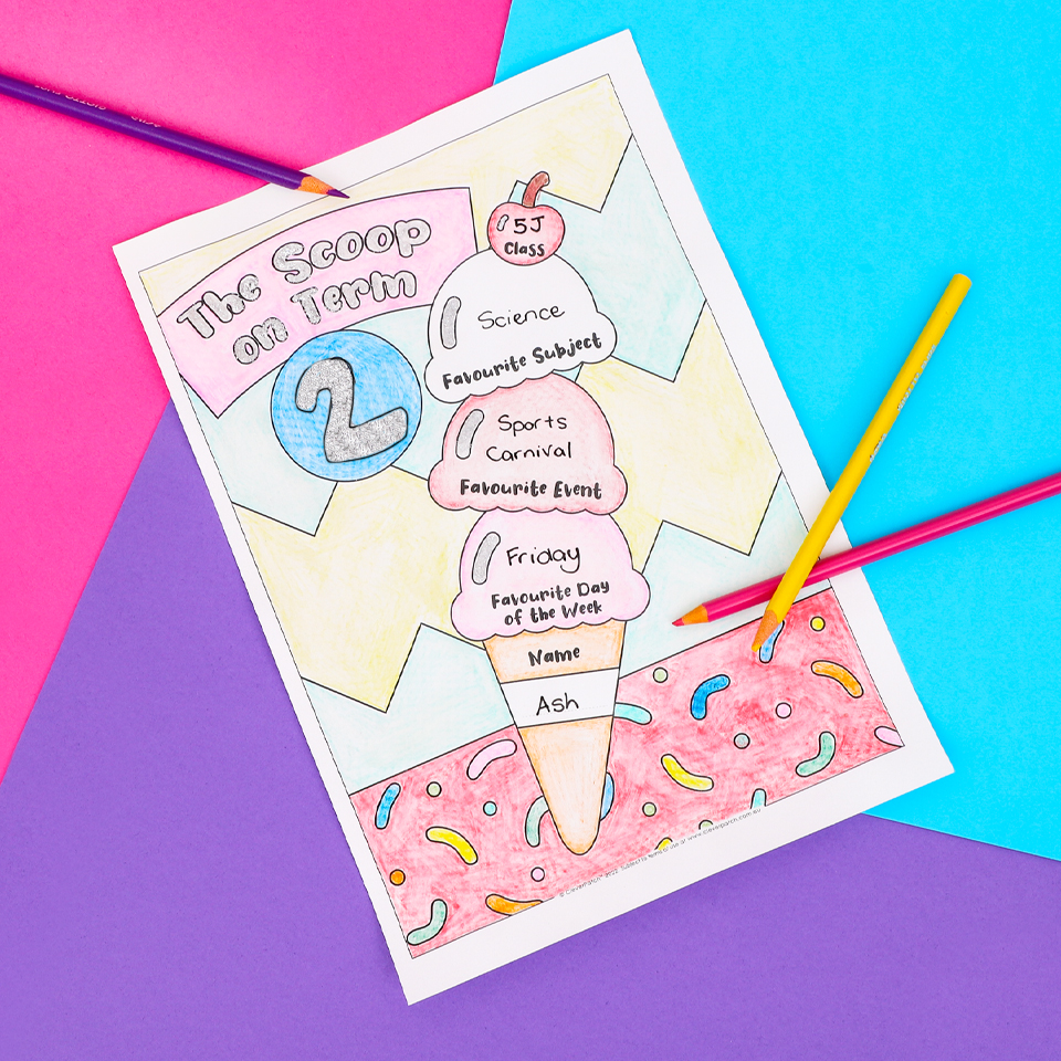 The Scoop on Term Colouring Sheet | Paper & Card - CleverPatch ...