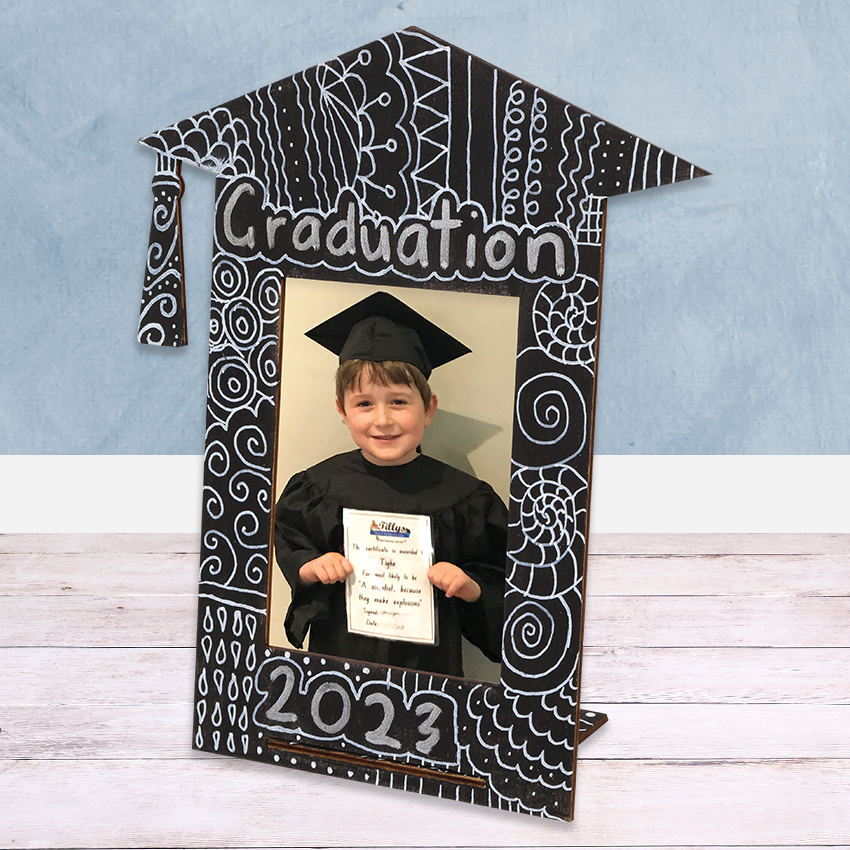 Metallic Patterned Graduation Frame | Wood - CleverPatch | CleverPatch ...