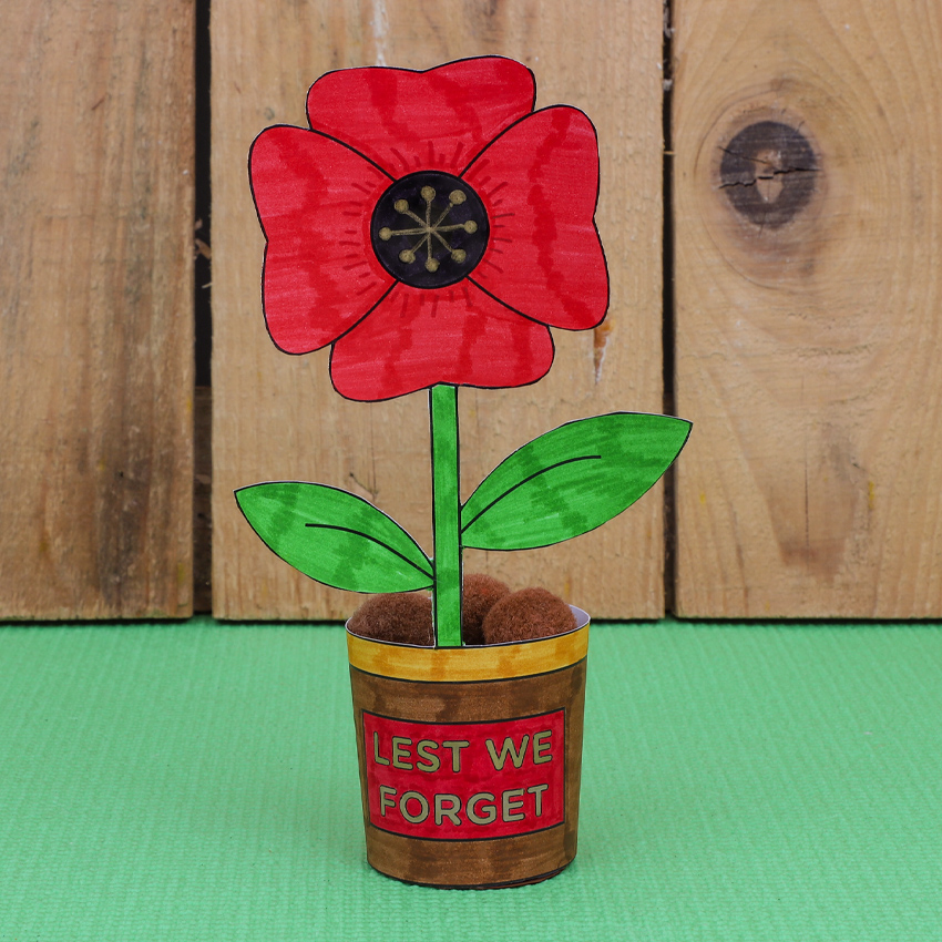 Poppy Flower Pot | Commemoration - CleverPatch | CleverPatch - Art ...