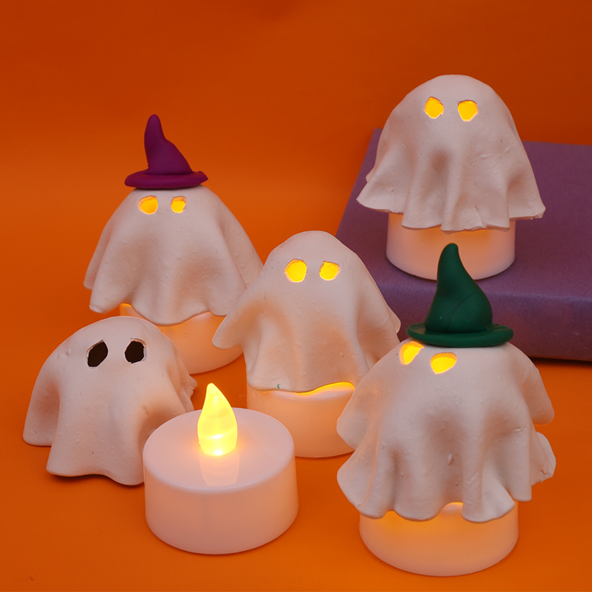 Polymer Clay Ghost Tealights - | CleverPatch - Art & Craft Supplies
