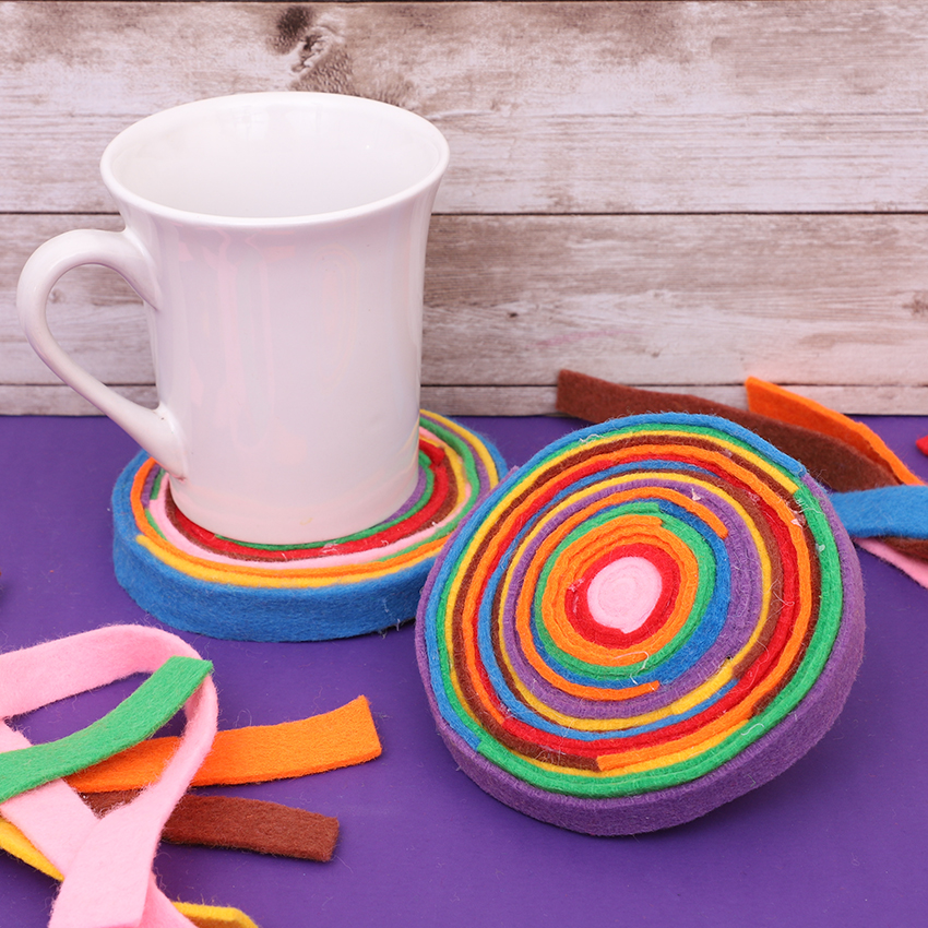 Scrap Felt Coasters | Sewing & Textiles - | CleverPatch - Art & Craft ...