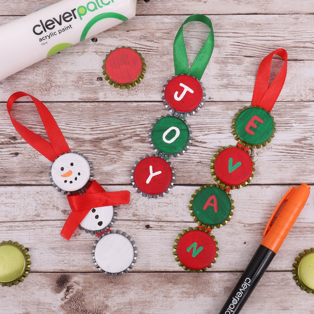 Bottle Top Snowman | Christmas - | CleverPatch - Art & Craft Supplies