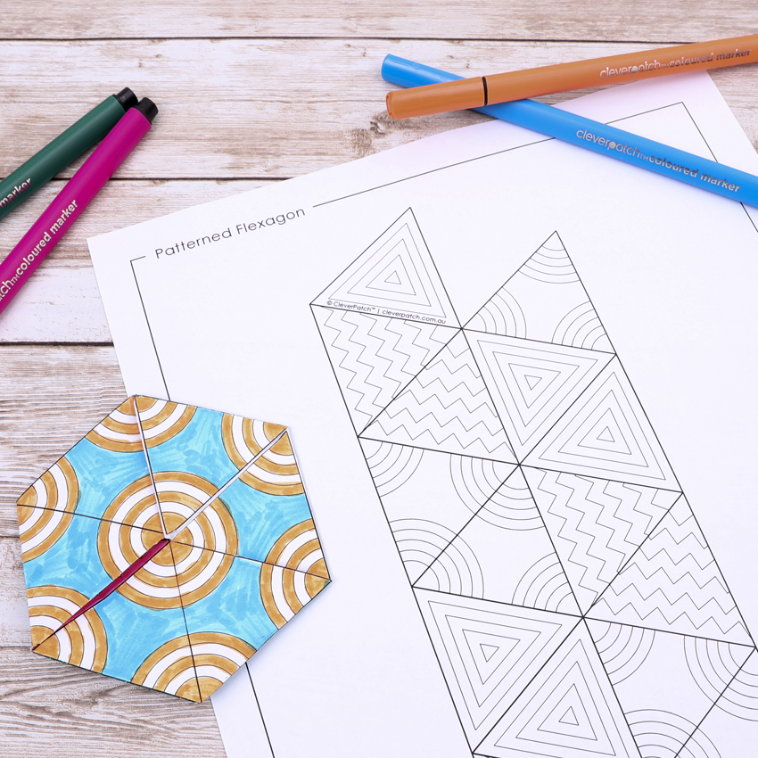 Patterned Flexagon | Paper & Card - | CleverPatch - Art & Craft Supplies