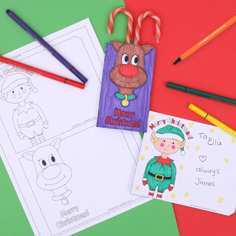Candy Cane Character Cards | Paper & Card - Clever Patch | CleverPatch ...