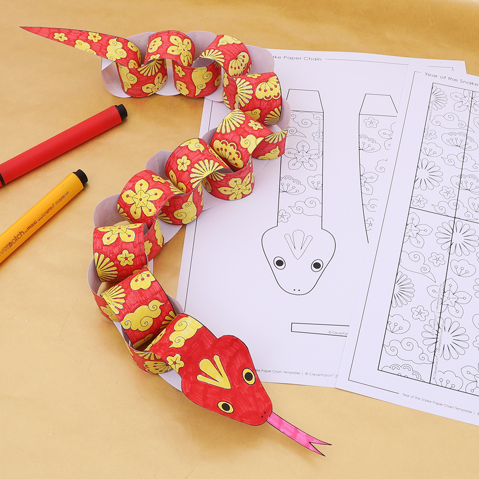 Year of the Snake Paper Chain | Chinese New Year - Clever Patch ...