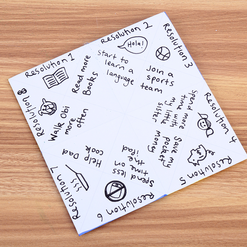 New Year Resolutions Chatterbox Paper Card CleverPatch