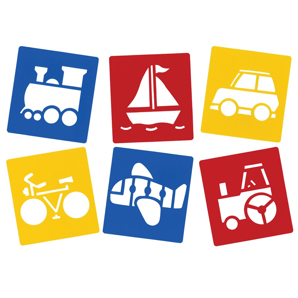 Transport Stencils - Pack of 6 | Stencils | CleverPatch - Art & Craft ...