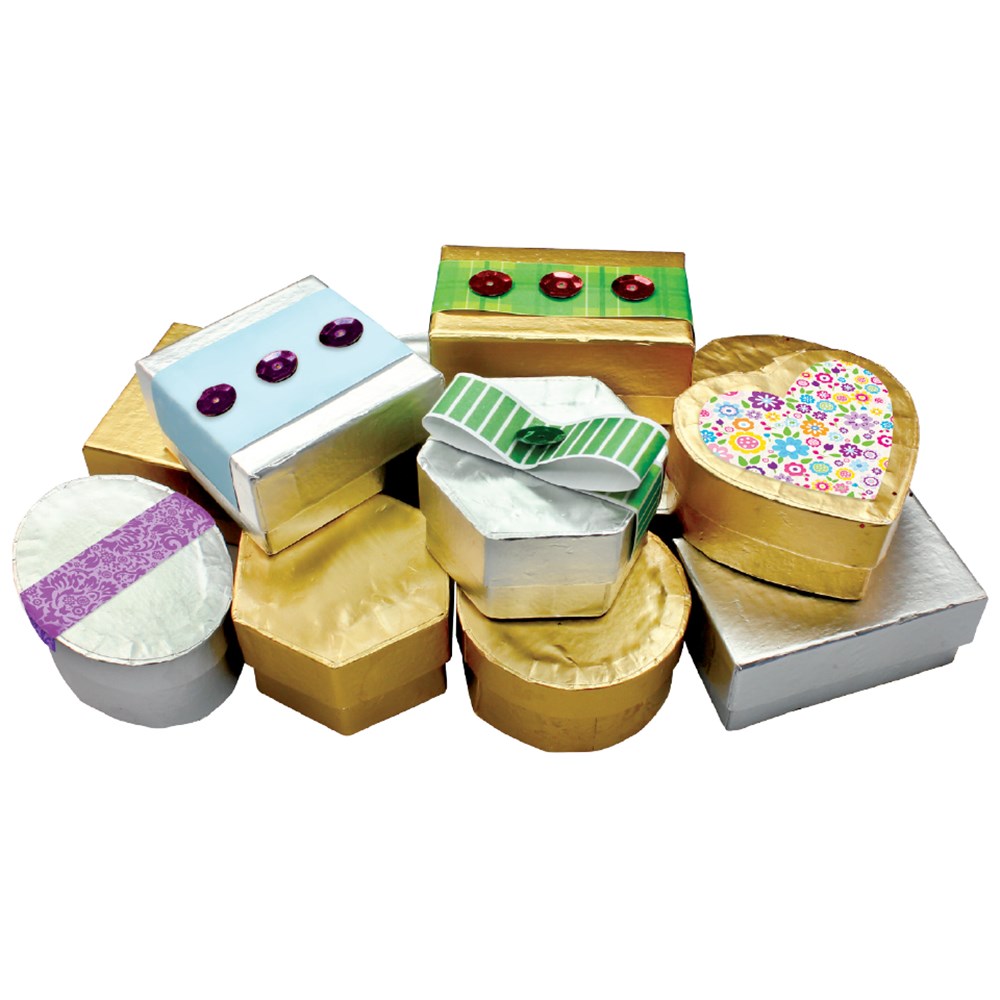 Metallic Boxes - Pack of 12 | Bags, Baskets & Gift Boxes | CleverPatch ...