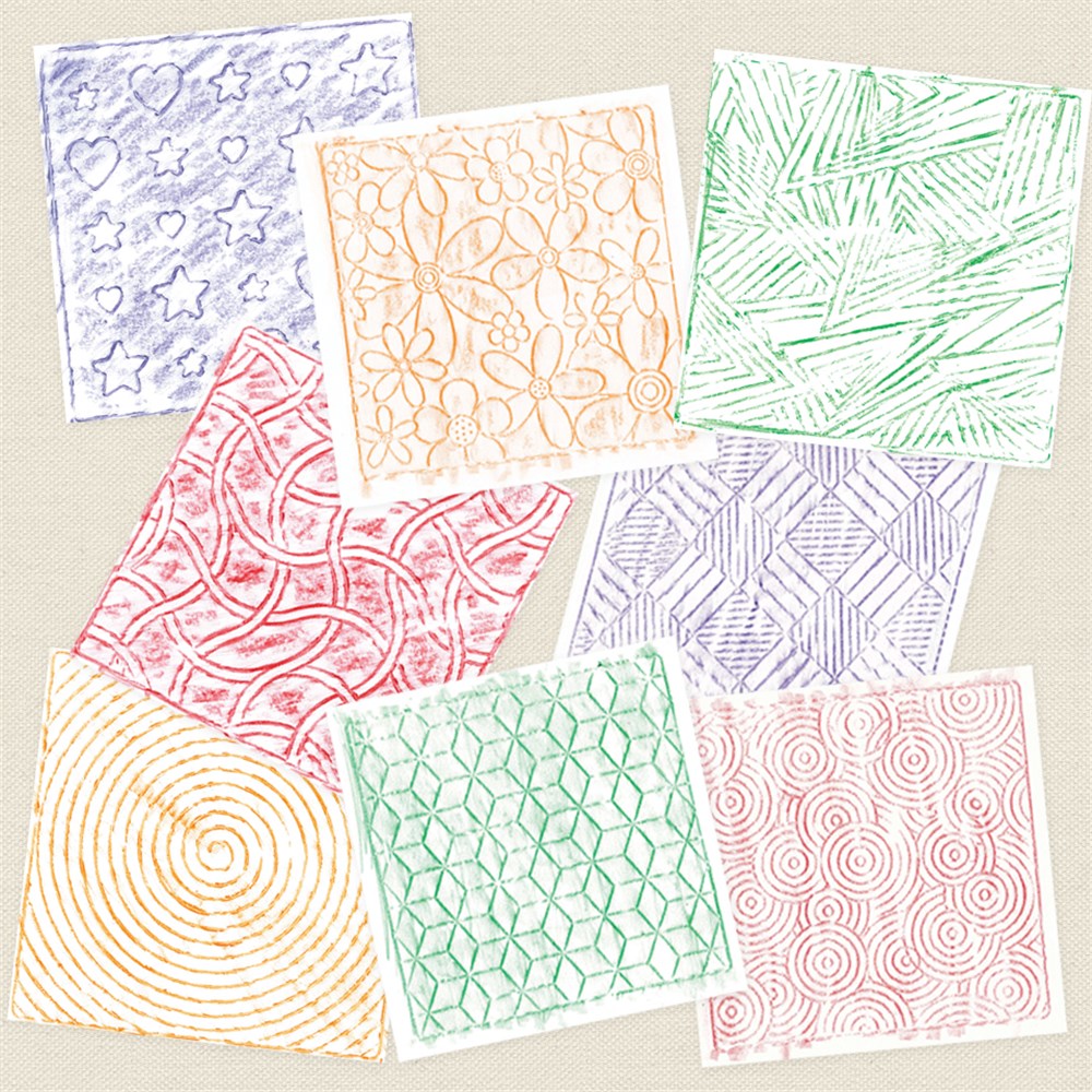 Pattern Rubbing & Embossing Plates - Pack of 4 | Rubbing Plates ...