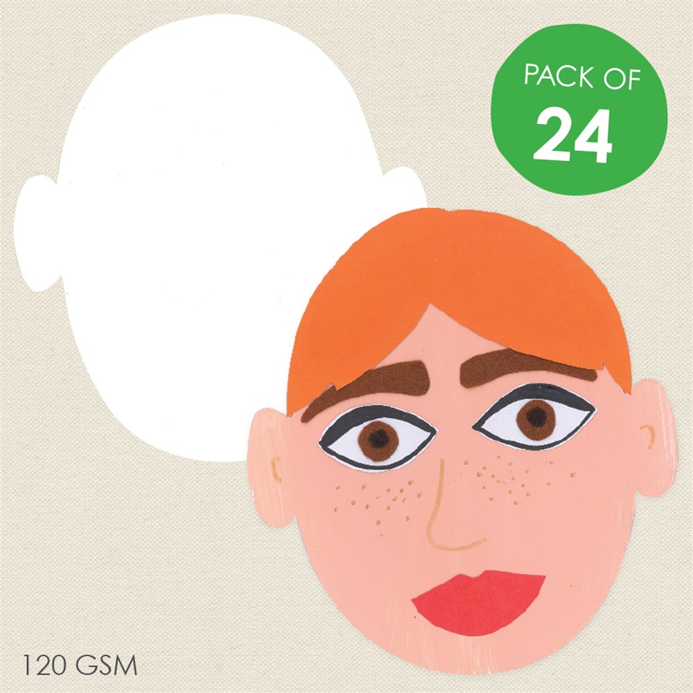 Paper Faces - White - Pack of 24 | Paper Activities | CleverPatch - Art ...