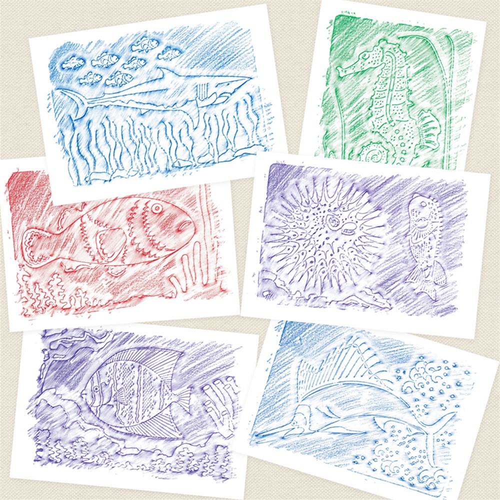 Sealife Rubbing Plates - Pack of 6 | Rubbing Plates | CleverPatch - Art ...