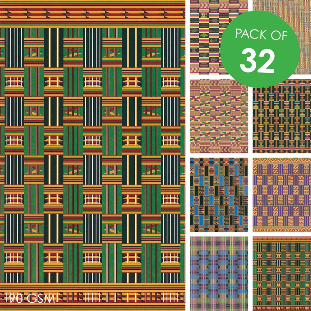 African Textile Craft Paper - Pack of 32 | Paper Activities ...