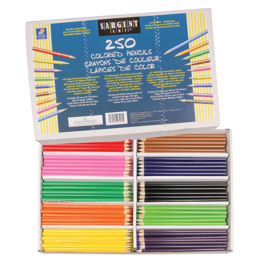 Sargent Art Coloured Pencils - Pack of 250 | Pencils | CleverPatch ...