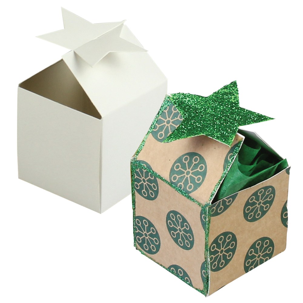Cardboard Star Gift Boxes - White - Pack of 20 | Collage & Craft ...
