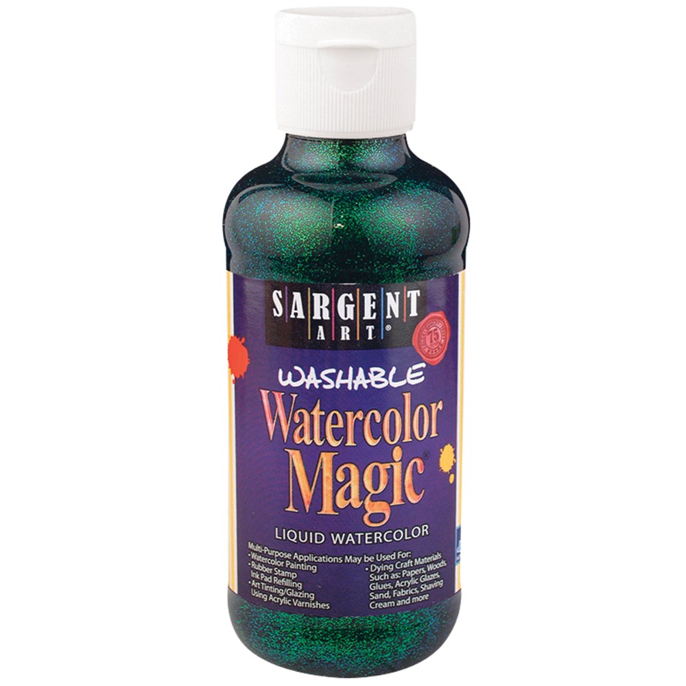 Watercolor Magic Glitter Liquid Watercolour - Green - 225ml | Paint ...