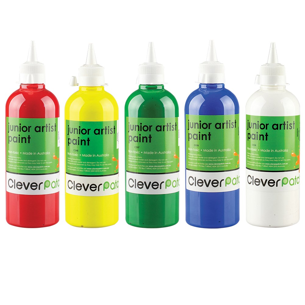 CleverPatch Junior Artist Paint - 500ml - Set of 5 colours ...