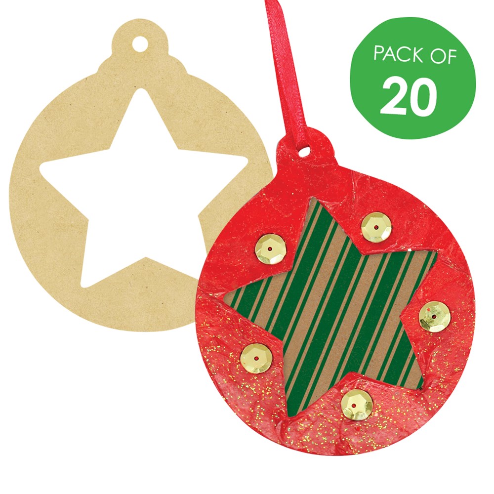 Wooden Bauble Shapes with Cutout - Pack of 20 | Christmas Ornaments ...