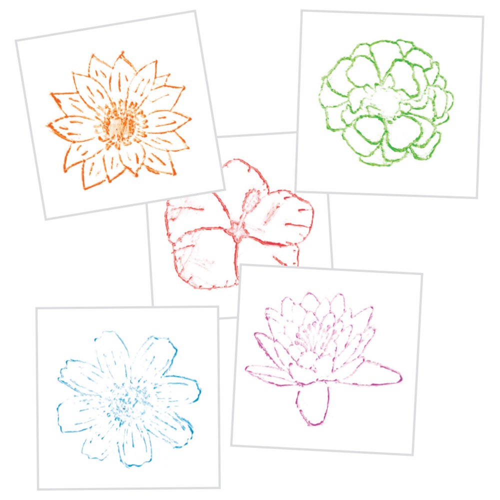 Flower Rubbing Plates - Pack of 16 | Rubbing Plates | CleverPatch - Art ...