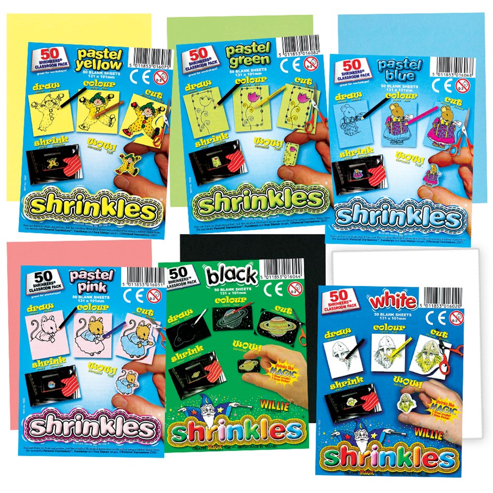 Shrinkles Classroom Pack - Set of 6 colours | Collage & Craft ...