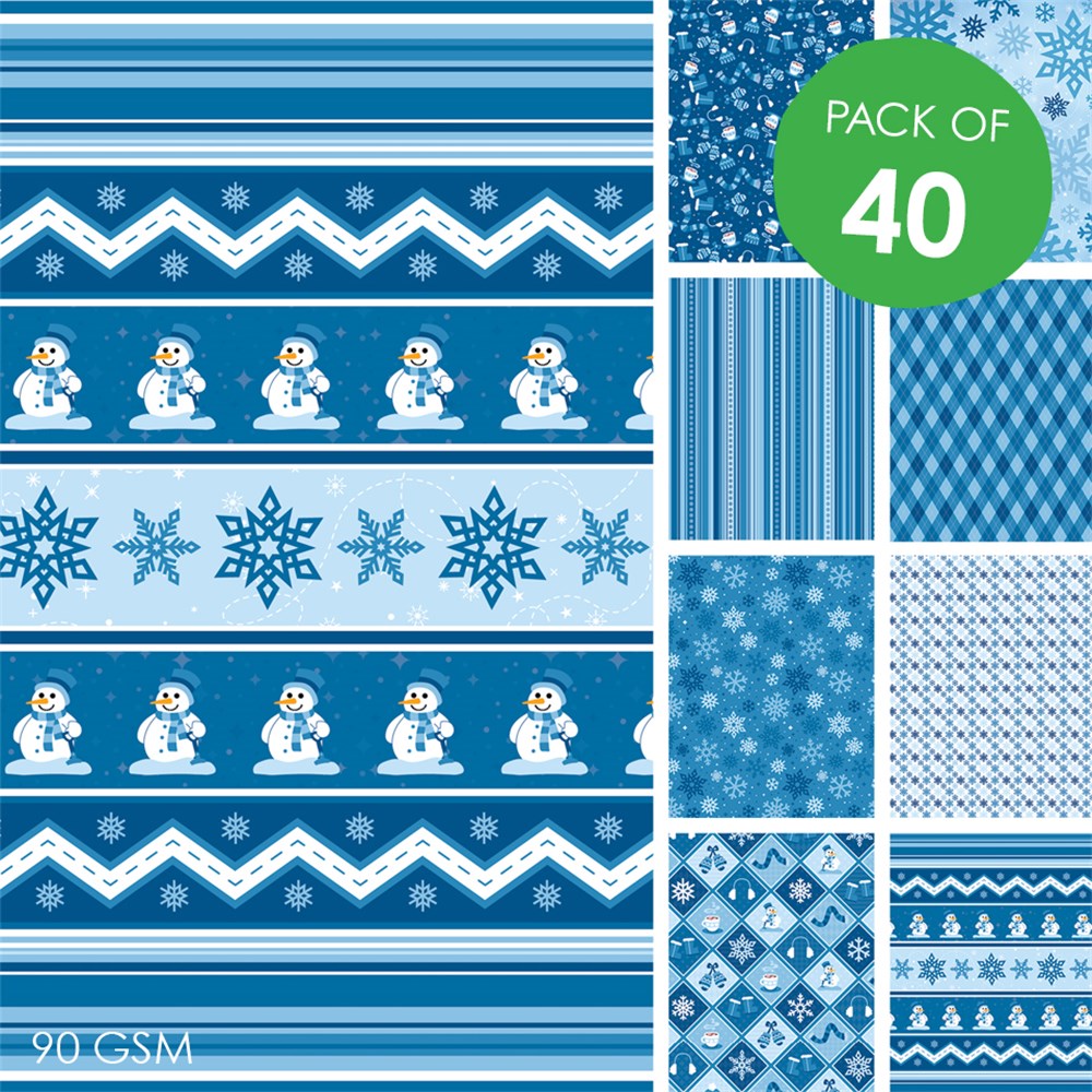Winter Craft Paper - Pack of 40 | Specialty Papers | CleverPatch - Art ...