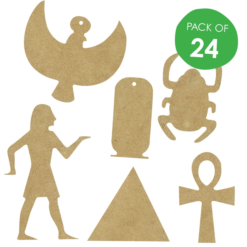 Wooden Egyptian Shapes - Pack of 24 | Wooden Shapes | CleverPatch - Art ...