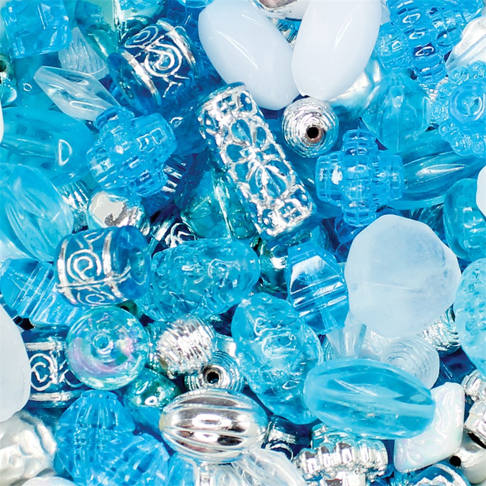 Assorted Bead Mix - Light Blue - 150g Pack | Beads & Jewellery Making ...