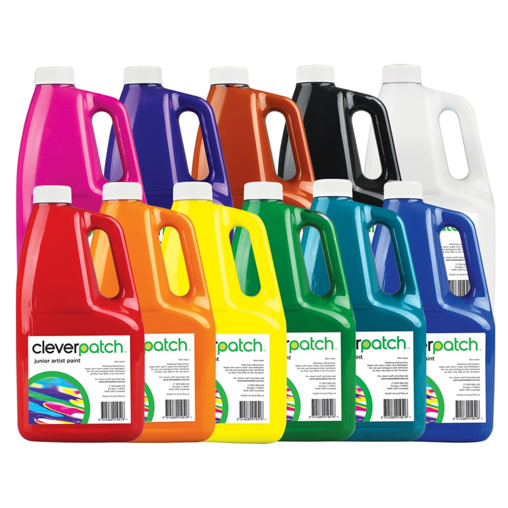 CleverPatch Junior Artist Paint - 2 Litre - Set of 11 Colours | Paint ...