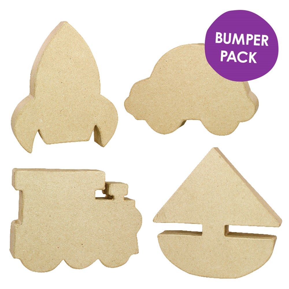 Stand Up Papier Mache Transport Bumper Pack | 3D Papier Mache Shapes ...