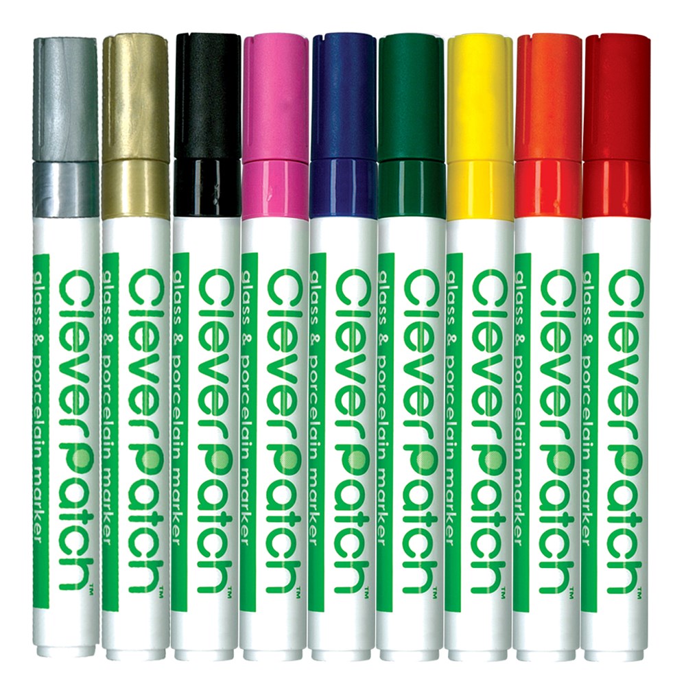 CleverPatch Glass & Porcelain Markers - Set of 9 colours | Glass ...