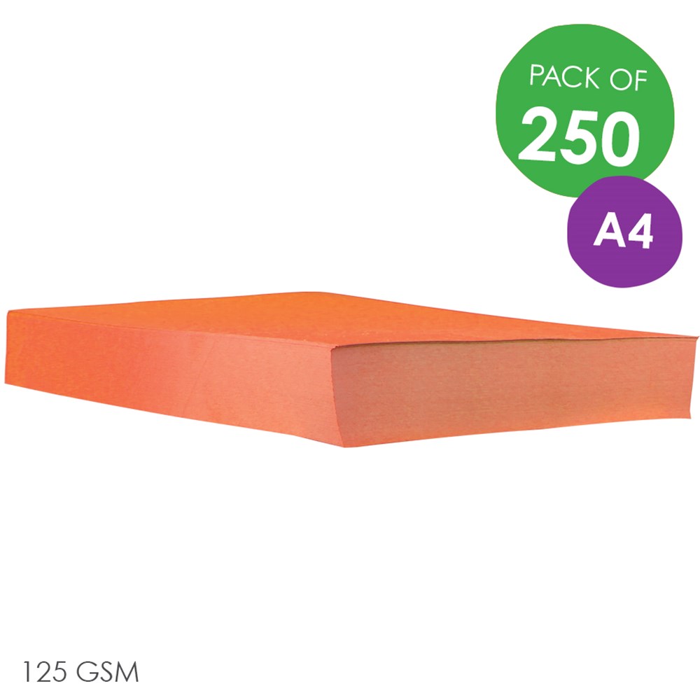Quill Cover Paper - Orange - A4 - Pack of 250 | Coloured Paper ...