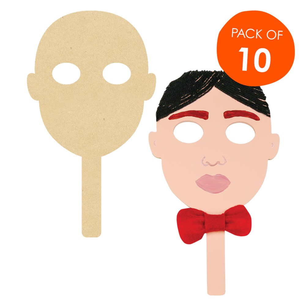 Wooden Face Masks - Pack of 10 | Wooden Shapes | CleverPatch - Art ...