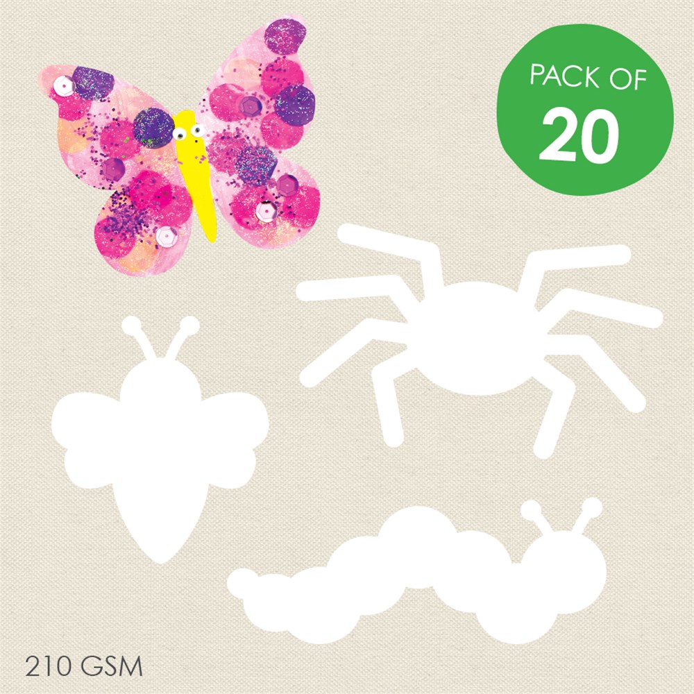 Cardboard Minibeasts - White - Pack of 20 | Paper Activities ...