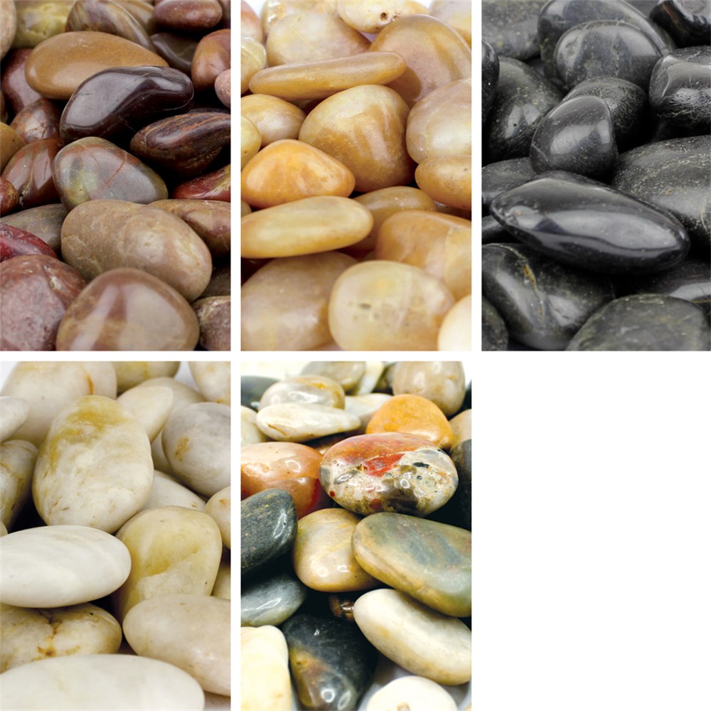 Polished Pebbles - 5kg Pack - Set of 5 colours | Mosaics | CleverPatch ...