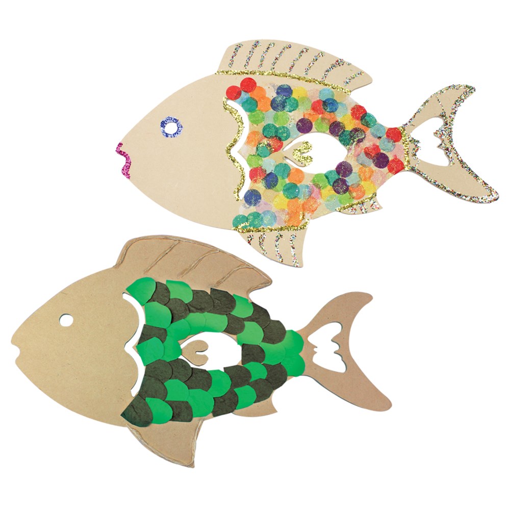 Wooden Fish - Pack of 10 - Giant Wood | CleverPatch - Art & Craft Supplies