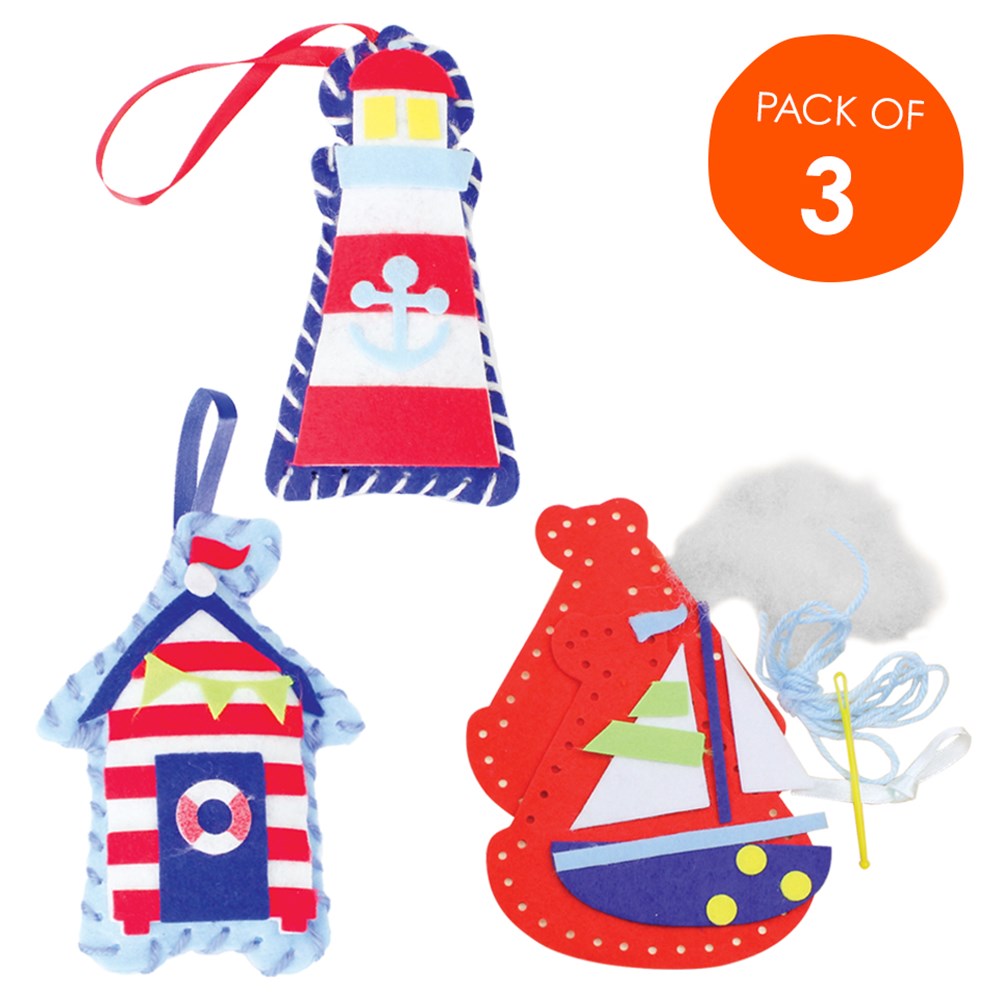 Felt Seaside Decorations Sewing Kit - Pack of 3 | Sewing & Textiles ...