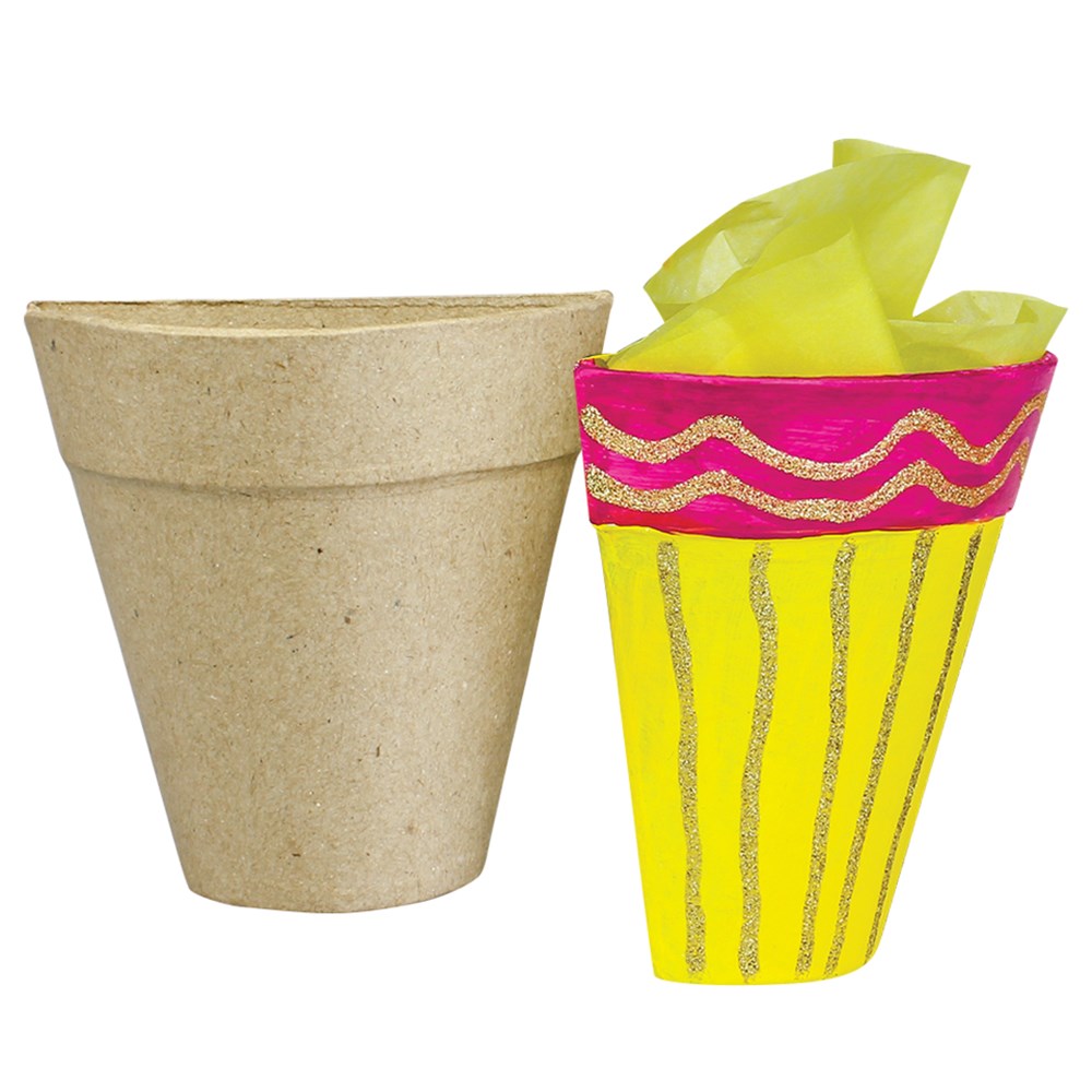 Papier Mache Half Flowerpot | Gardening | CleverPatch - Art & Craft ...