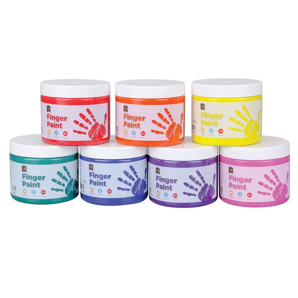 EC Finger Paint - 250ml - Set of 7 colours | Paint Brushes & Effects ...