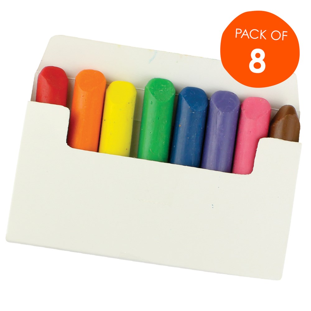 Chubby Crayons - Pack of 8 | Crayons | CleverPatch - Art & Craft Supplies