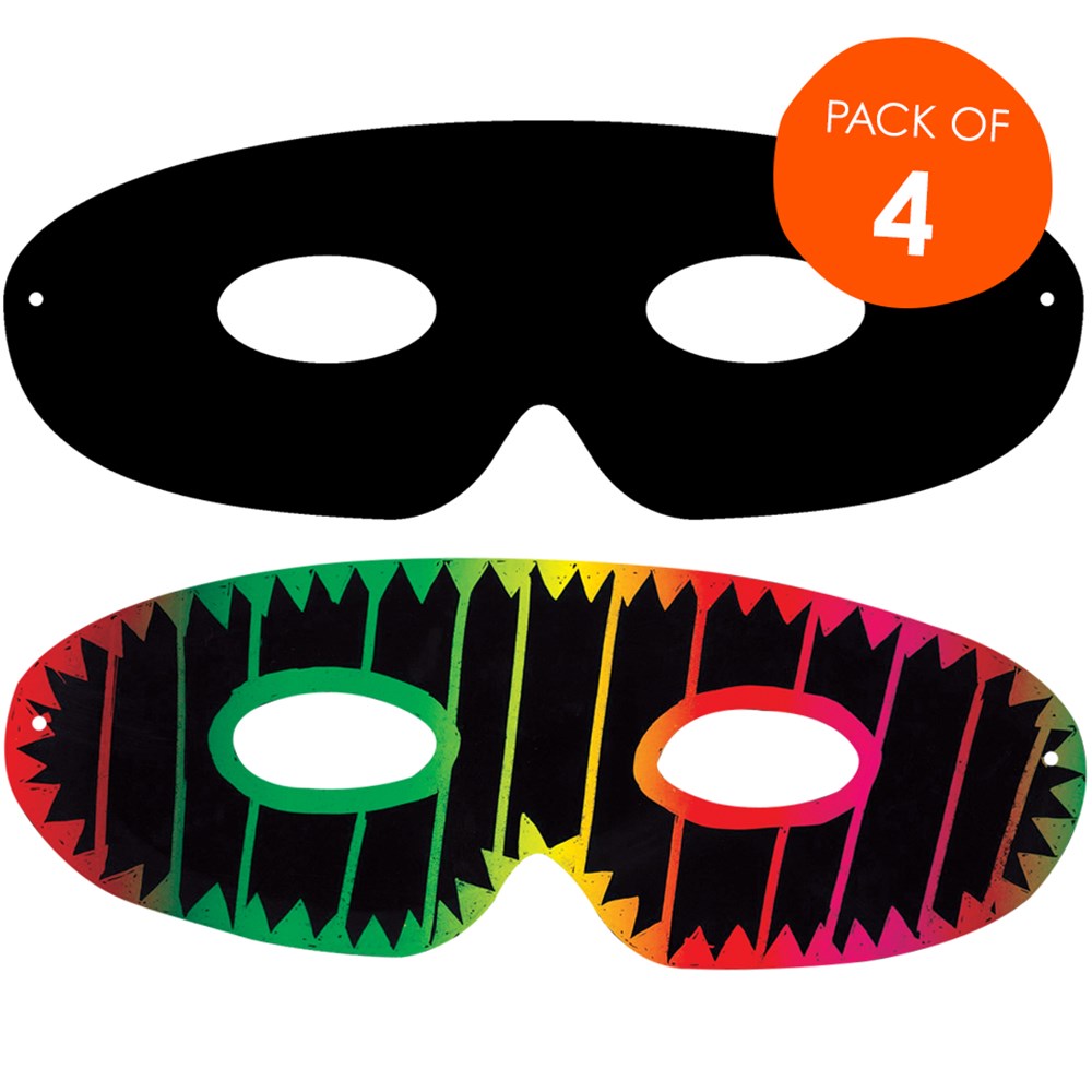 Scratch Board Masks - Pack of 4 | Scratch Board | CleverPatch - Art ...