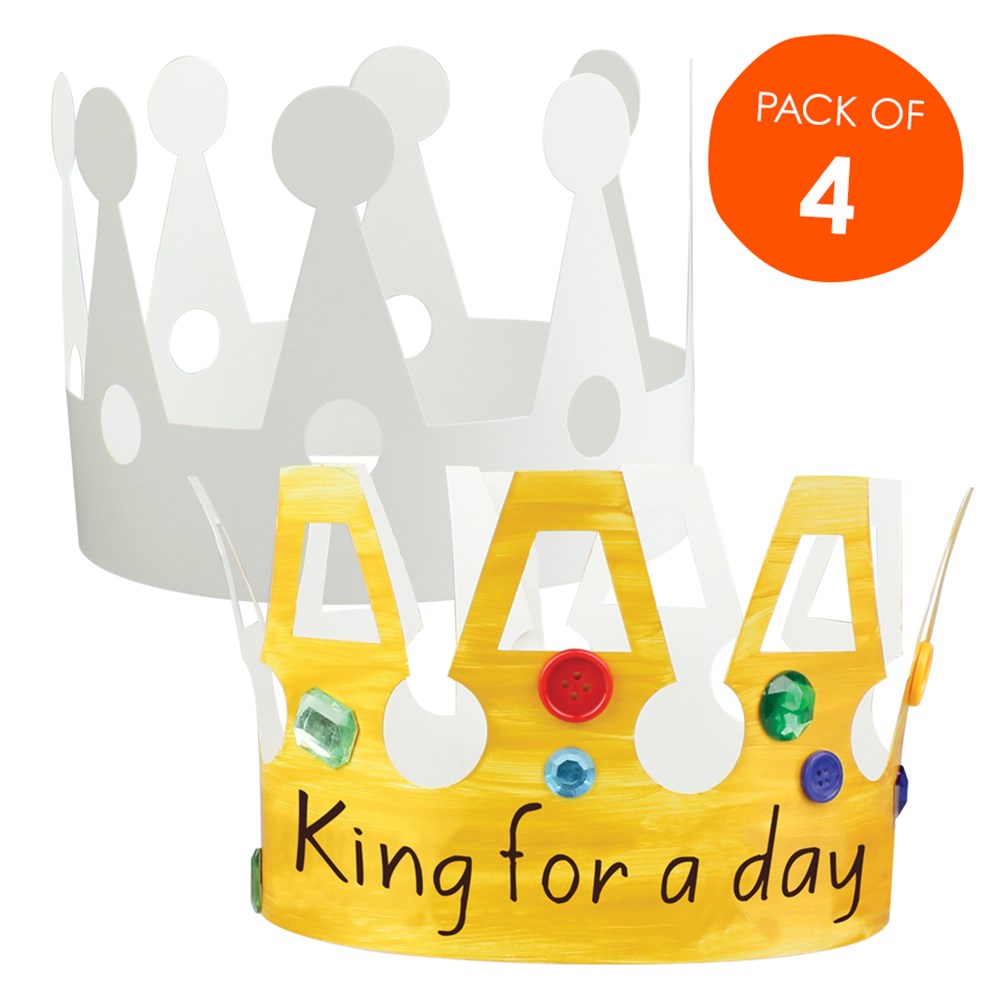 Cardboard Crowns - White - Pack of 4 | Paper Activities | CleverPatch ...